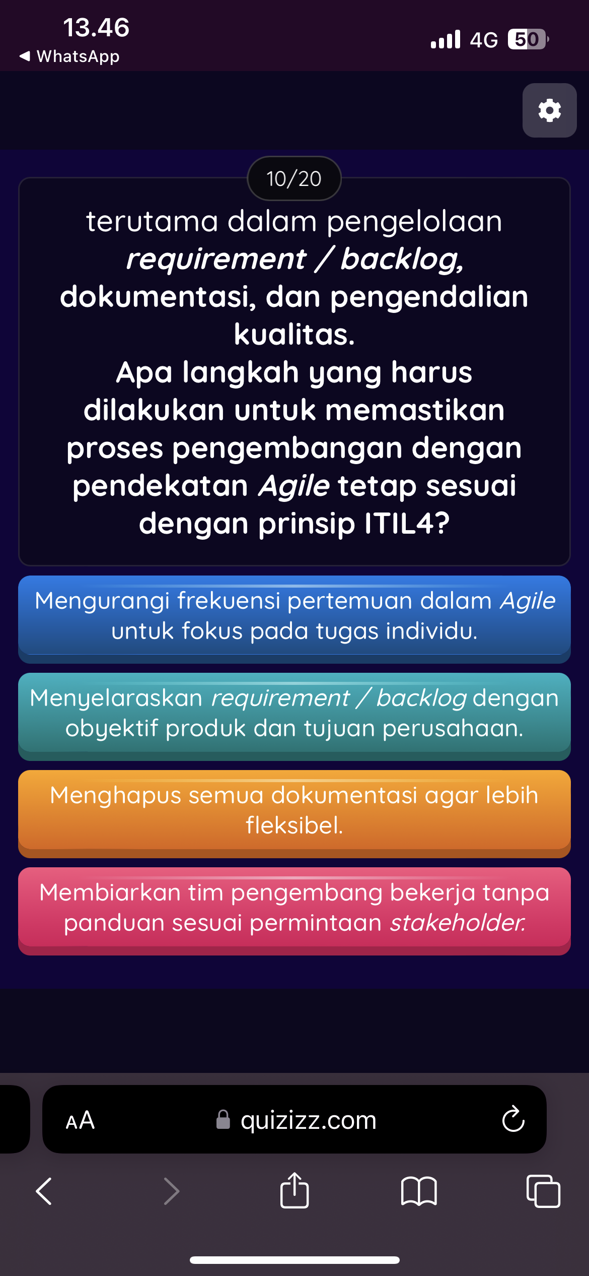 terutama dalam pengelolaan requirement | StudyX
