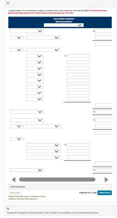 Using the steps in the reconciliation | StudyX