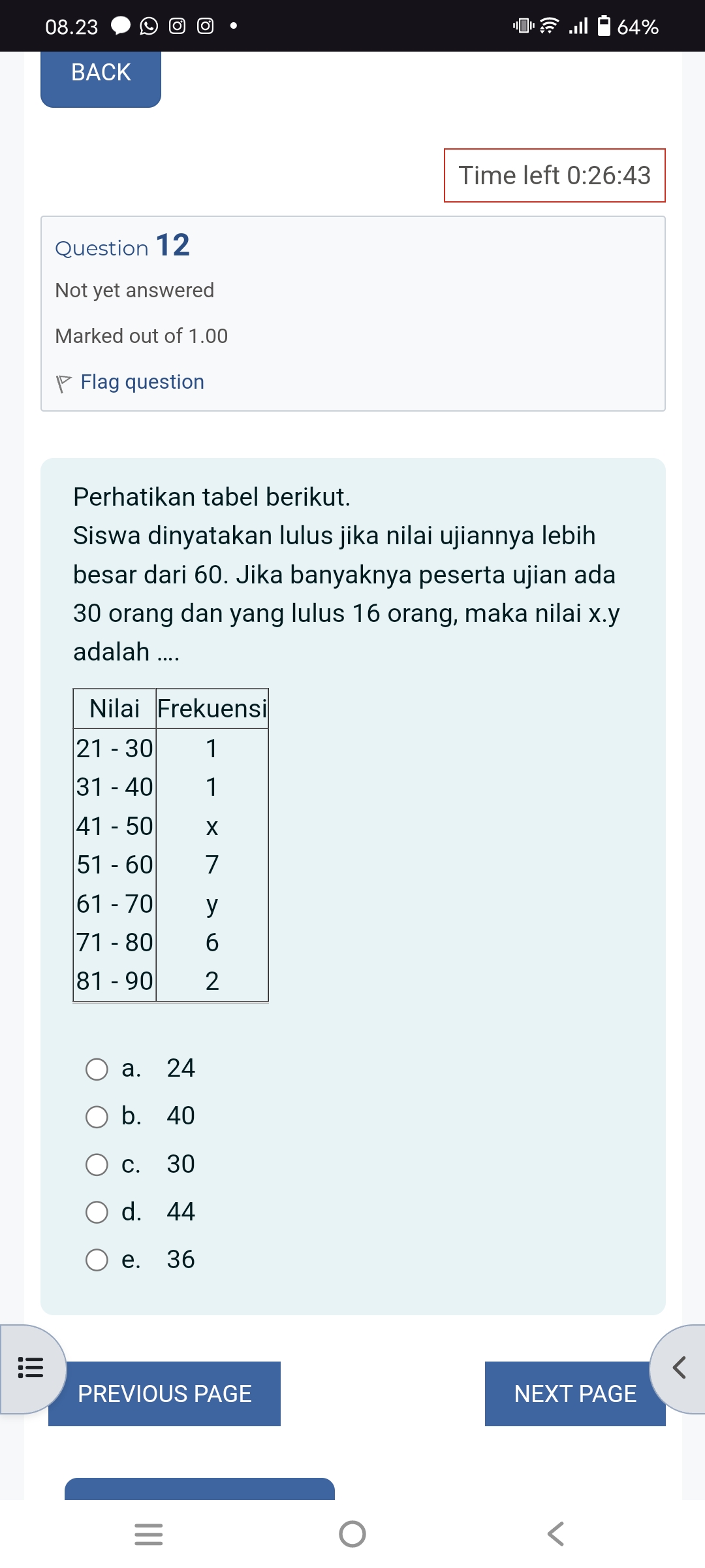 Perhatikan tabel berikut Siswa dinyatakan | StudyX