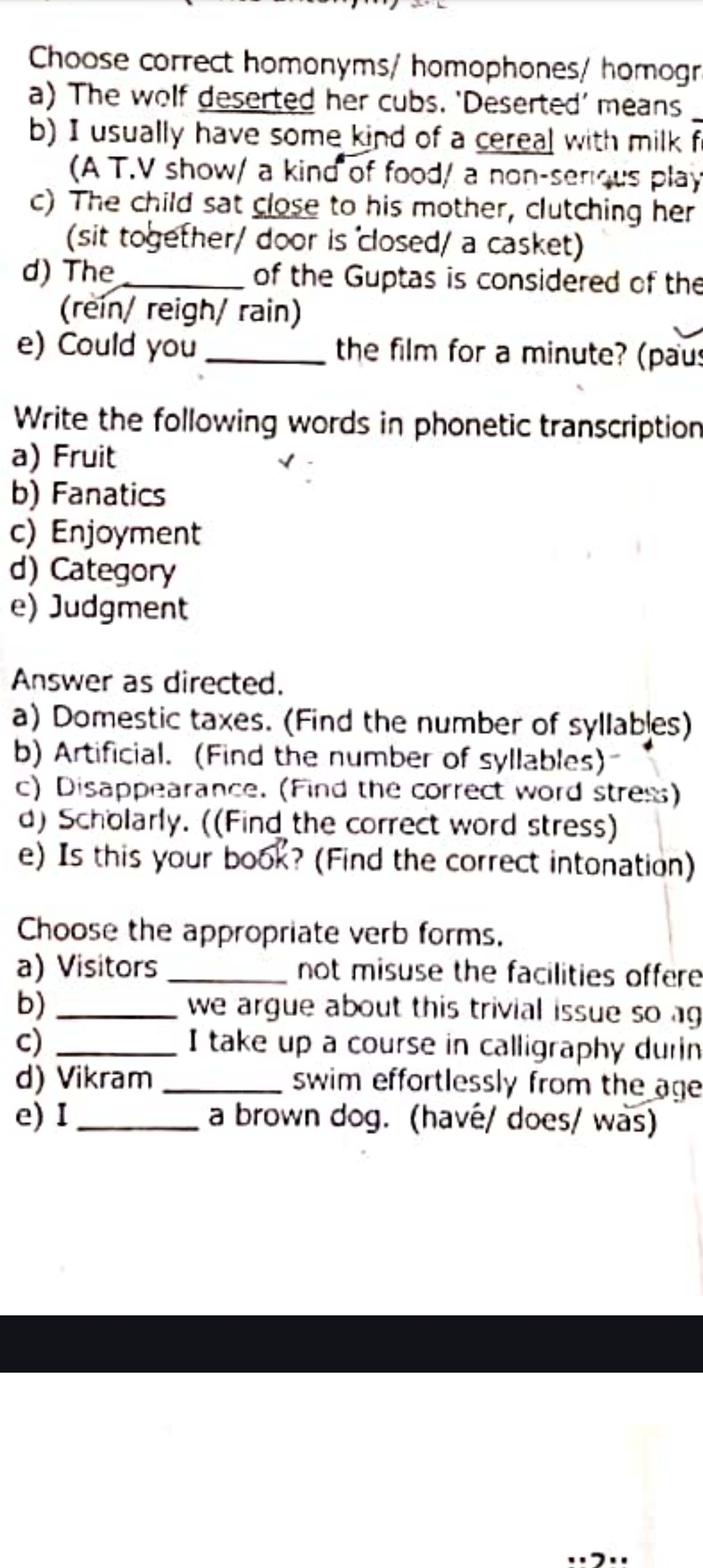 Choose correct homonyms/ homophones/ | StudyX