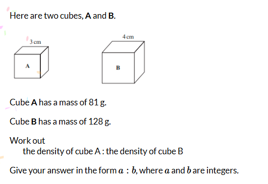 Here are two cubes A and B Cube A has a mass