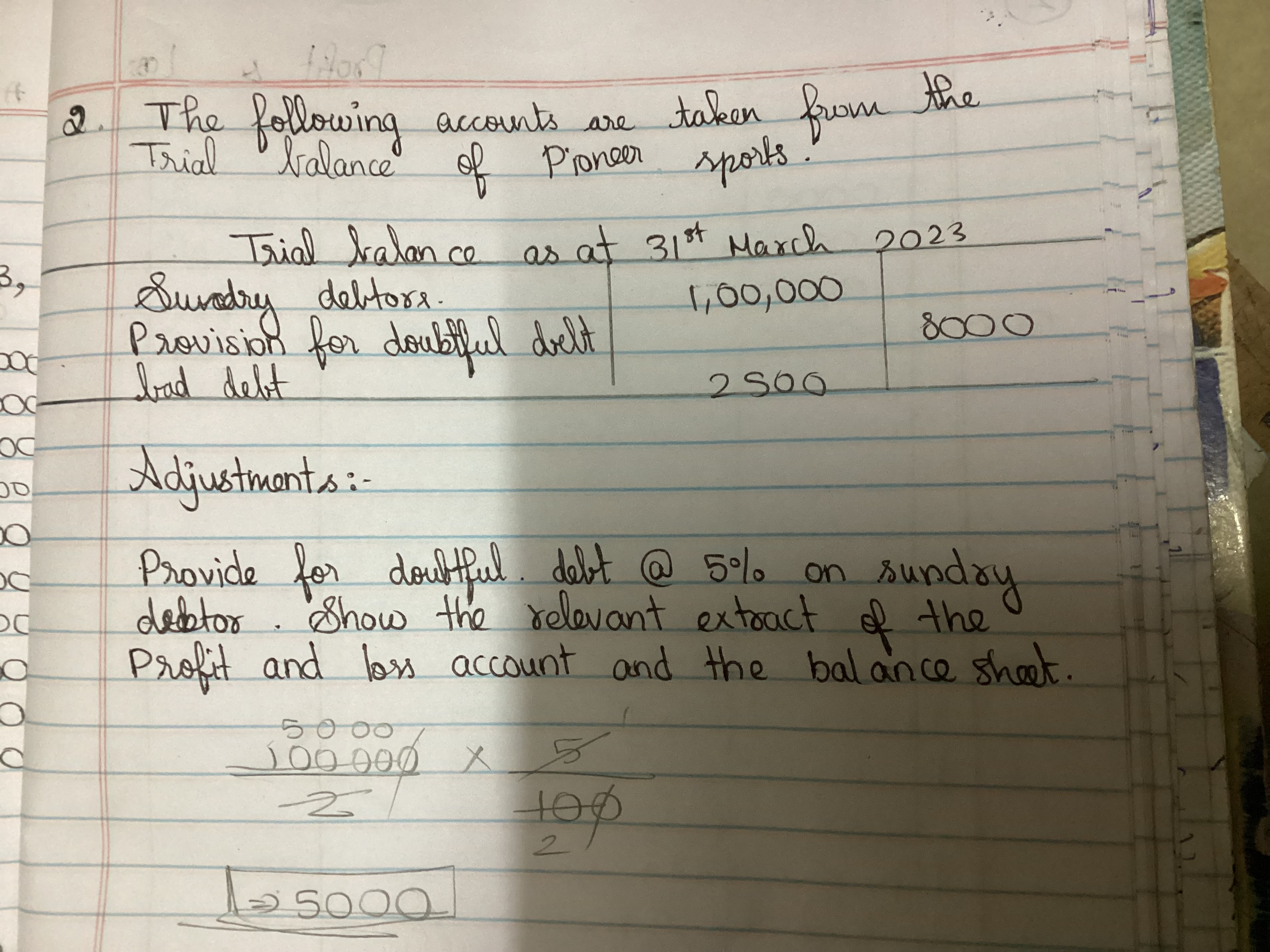 2 The following accounts are taken from the | StudyX