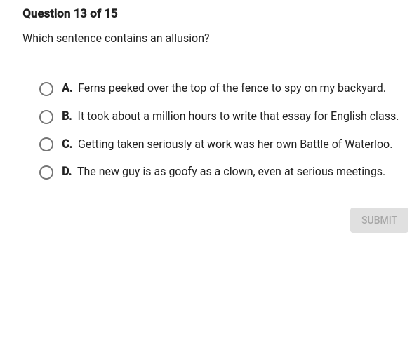 Question 13 of 15 Which sentence contains an | StudyX