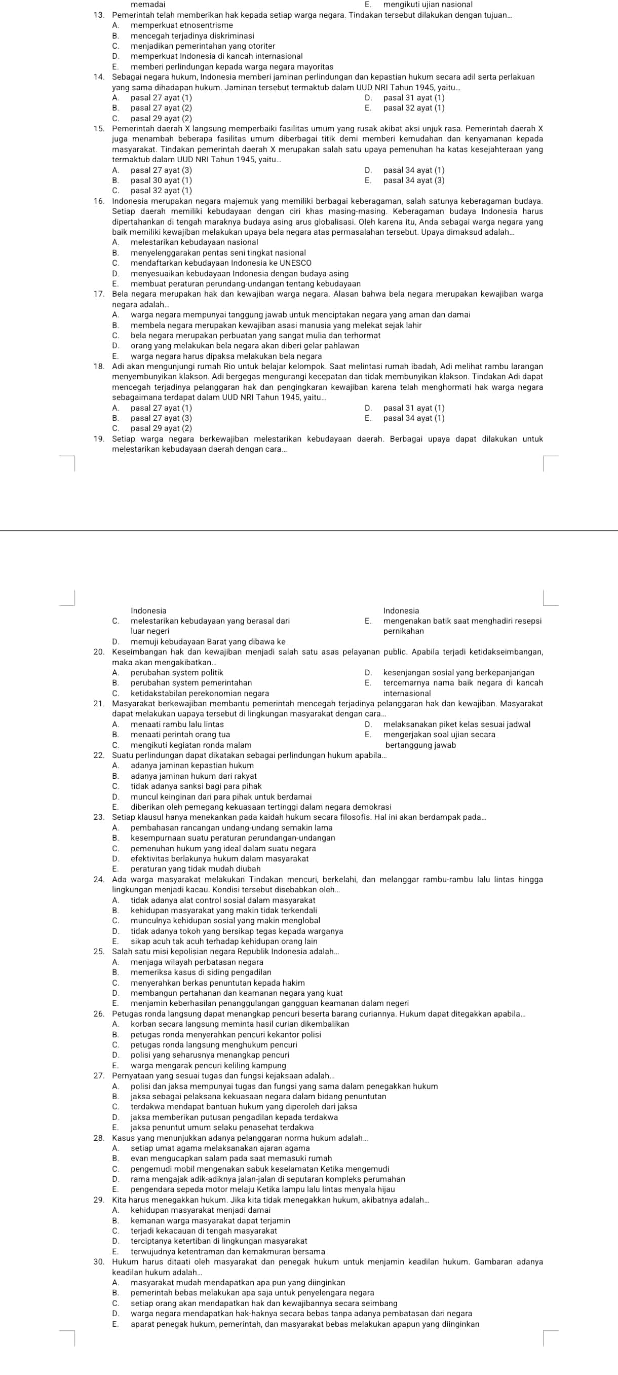 memadai telah memberikan hak kepada setiap | StudyX