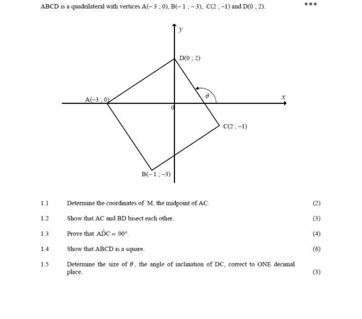 ABCD is a quadrilateral with vertices A 3 0 B | StudyX