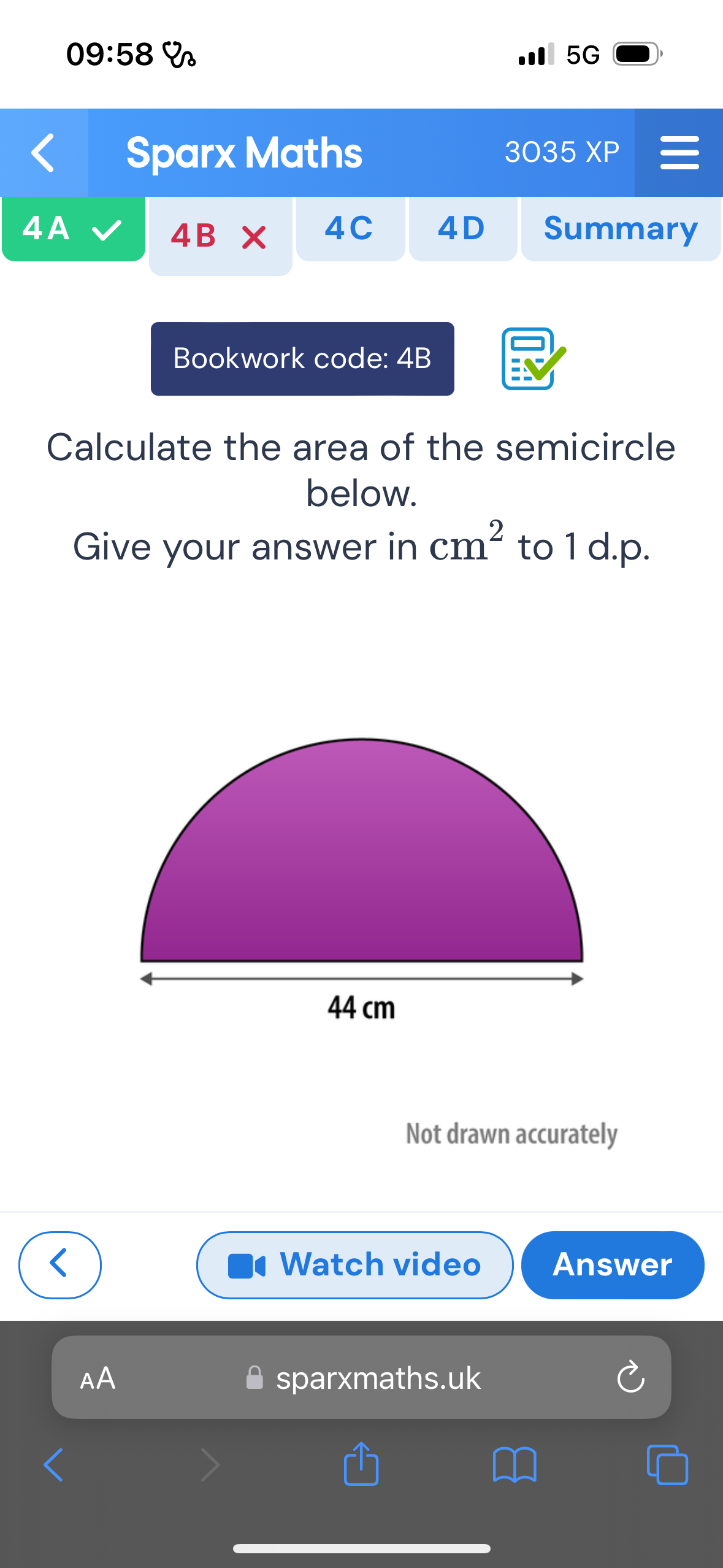 0958 115 G Sparx Maths 3035 XP 4 A 4 B 4 | StudyX