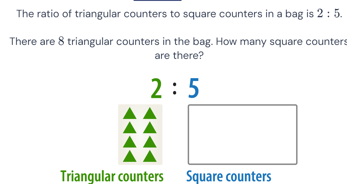 The ratio of triangular counters to square | StudyX