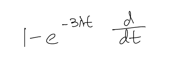 Derivative of (1 - e^(-3λt)) | StudyX