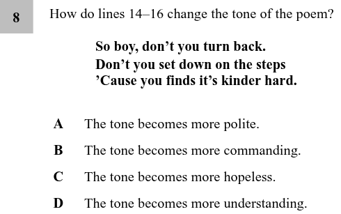 How do lines 14-16 change the tone of the | StudyX