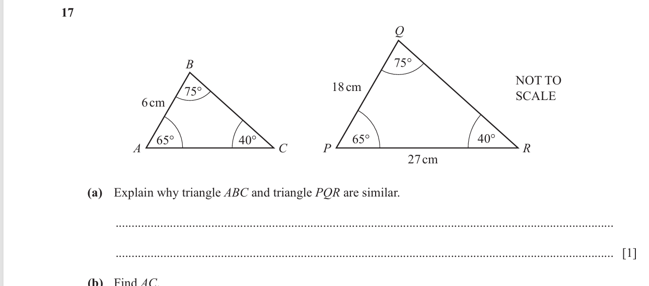 (a) Explain why triangle $ABC$ and triangle | StudyX