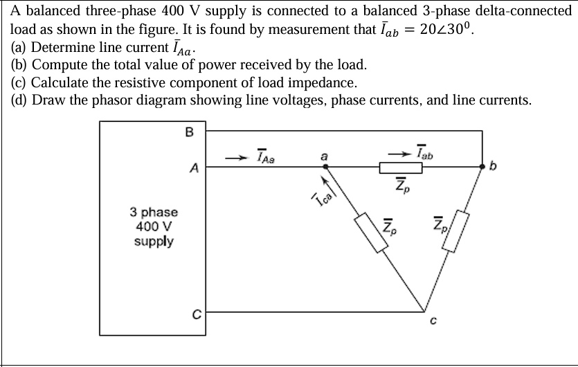 A balanced three-phase 400 V supply is | StudyX