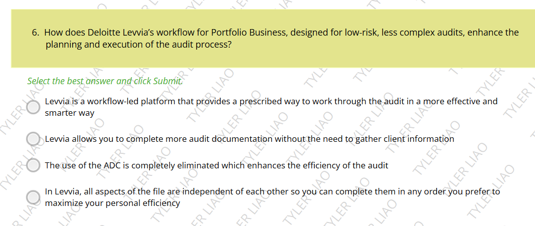6. How does Deloitte Levvia's workflow for | StudyX