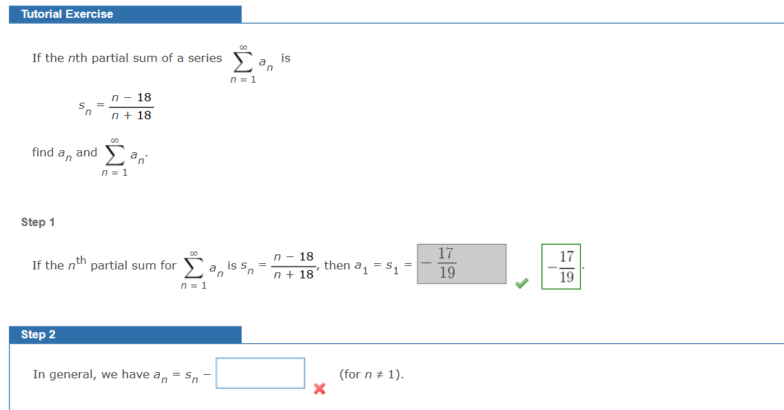 If the nth partial sum of a series $ | StudyX