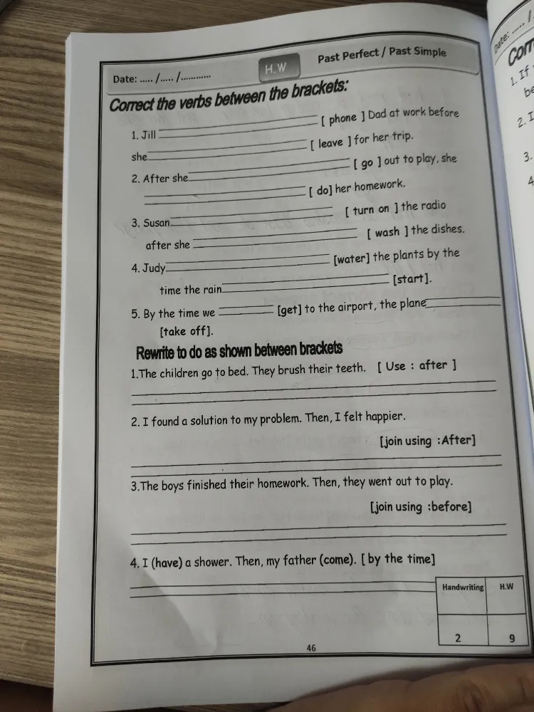 Correct the verbs between the brackets: 1. | StudyX