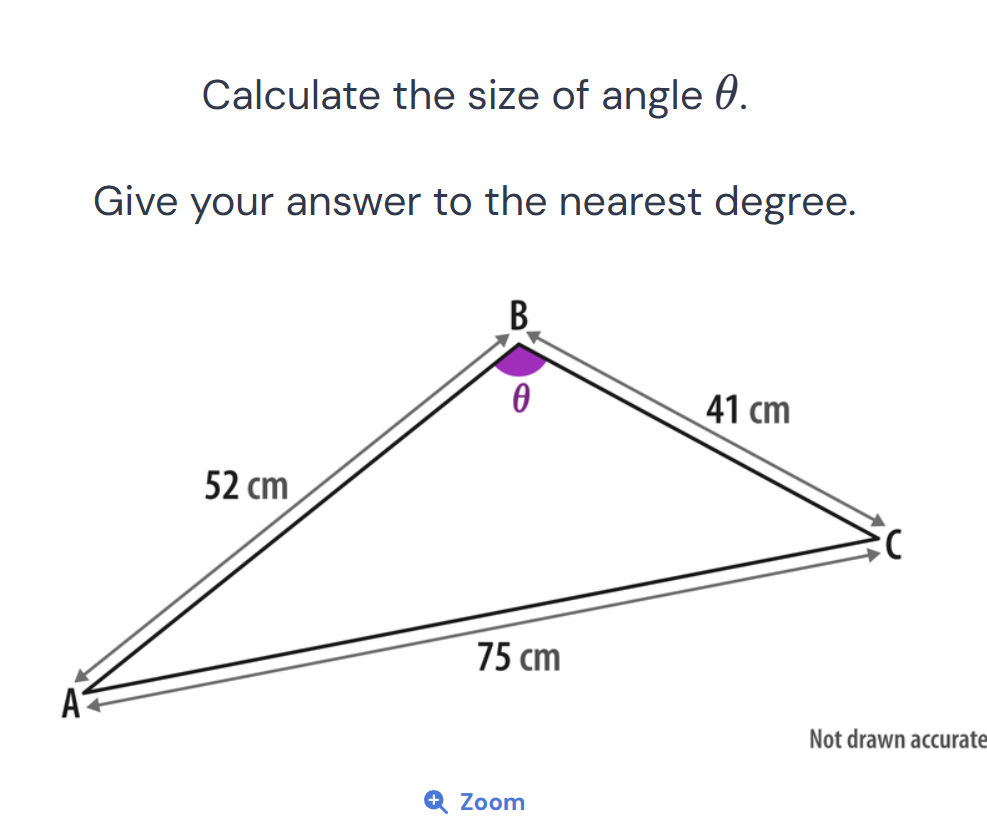 Calculate the size of angle $ $. Give your | StudyX