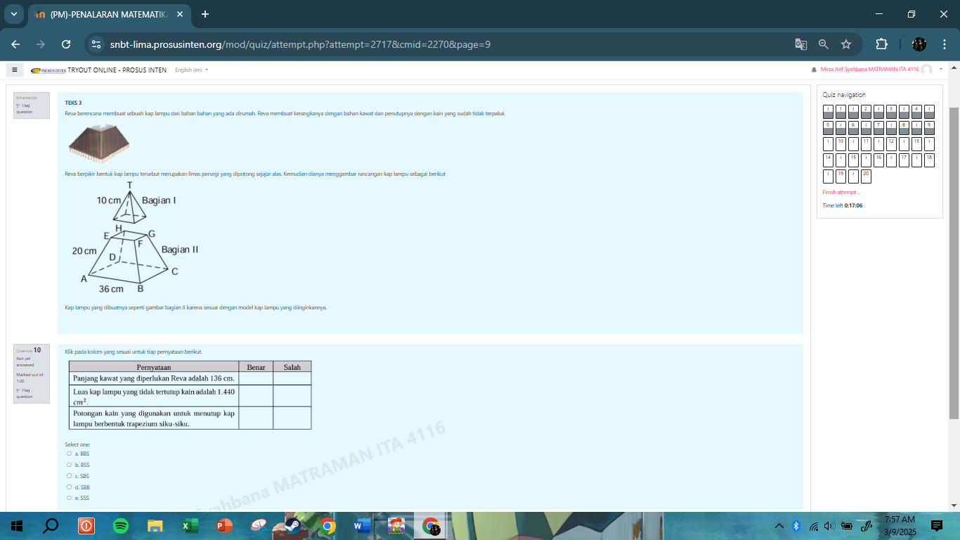 Klik pada kolom yang sesuai untuk tiap | StudyX