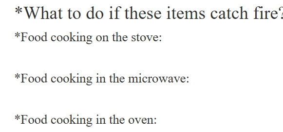 *What to do if these items catch fire? | StudyX