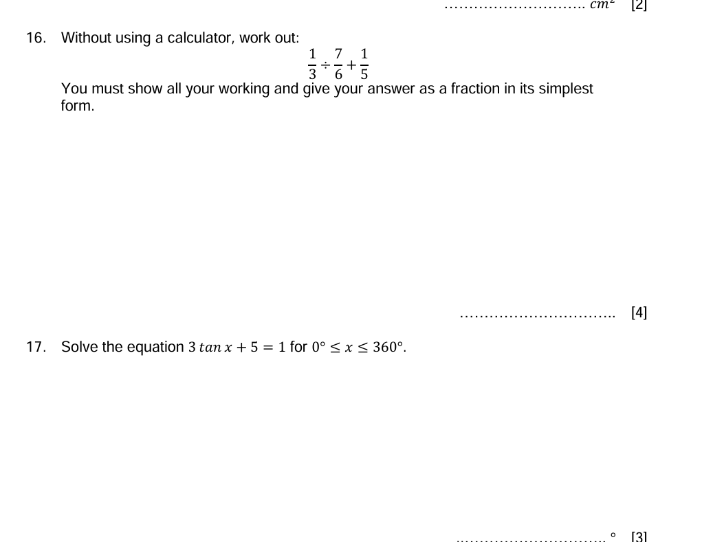 16. Without using a calculator, work out: $ | StudyX