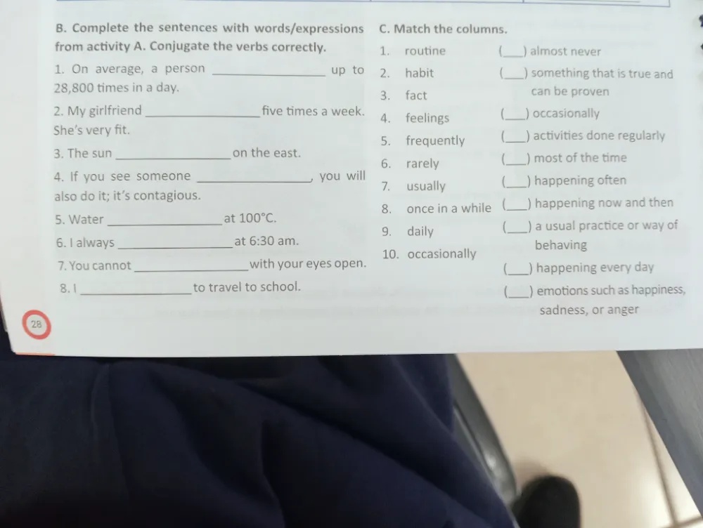 B. Complete the sentences with | StudyX