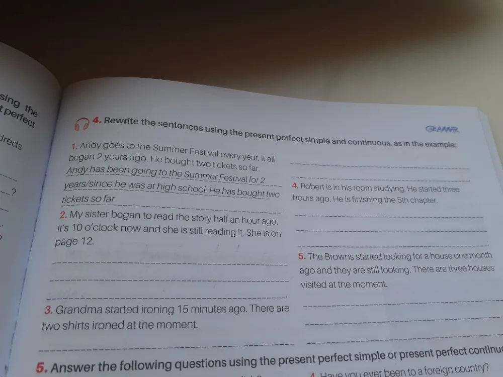 4. Rewrite the sentences using the present | StudyX