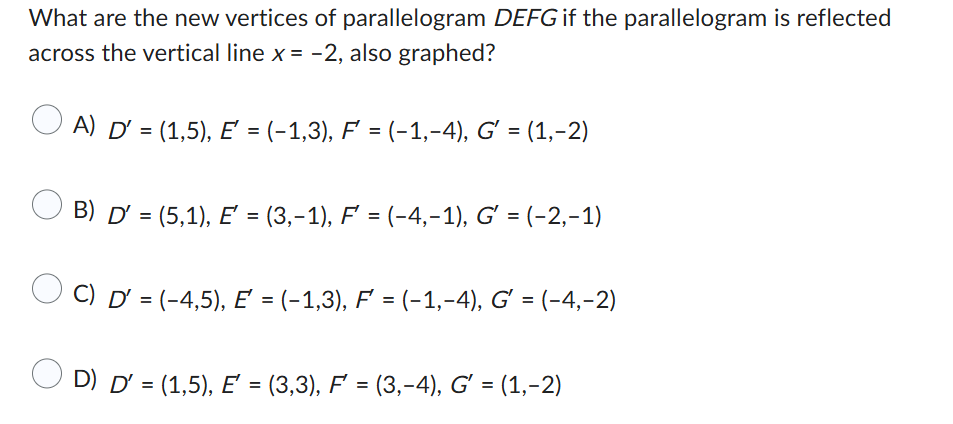 What are the new vertices of parallelogram | StudyX