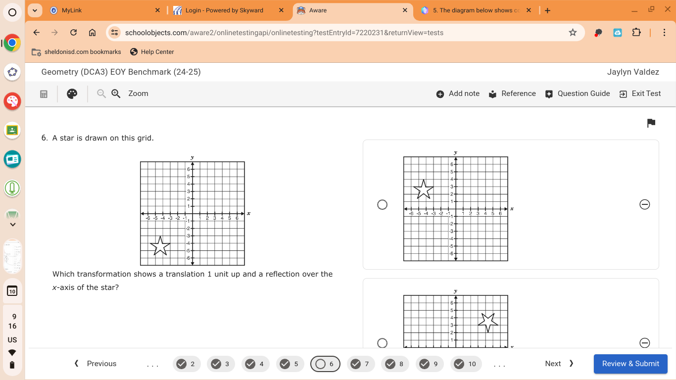 6. A star is drawn on this grid. Which | StudyX