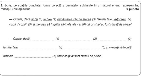 8. Scrie, pe spațiile punctate, forma | StudyX