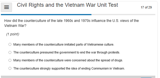 How did the counterculture of the late 1960s | StudyX