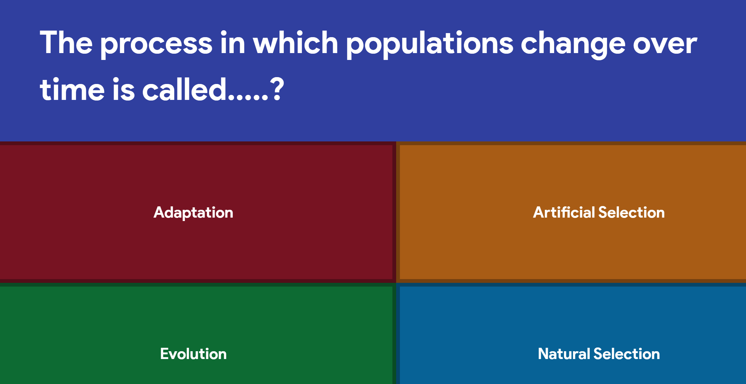 The process in which populations change over | StudyX