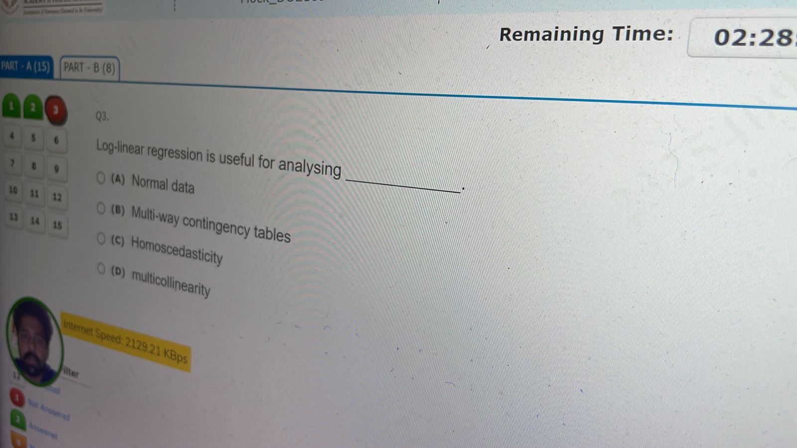 Q3. Log-linear regression is useful for | StudyX