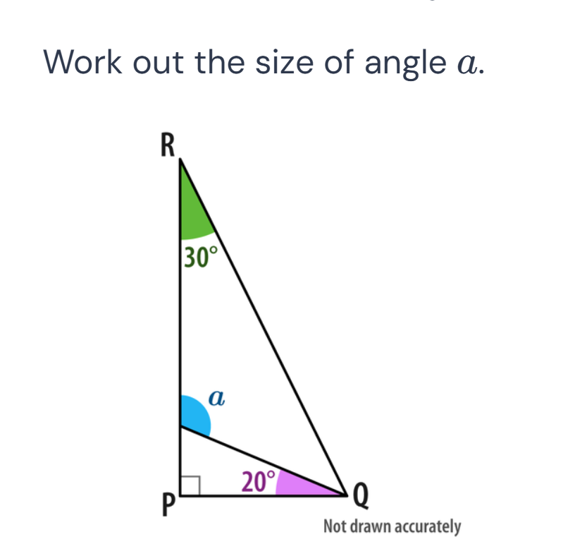 Work out the size of angle $a$. In the | StudyX