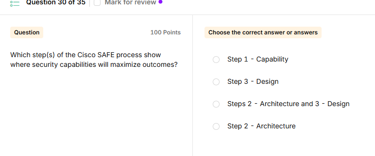 Which step(s) of the Cisco SAFE process show