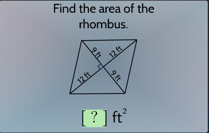 Find the area of the rhombus. The rhombus | StudyX