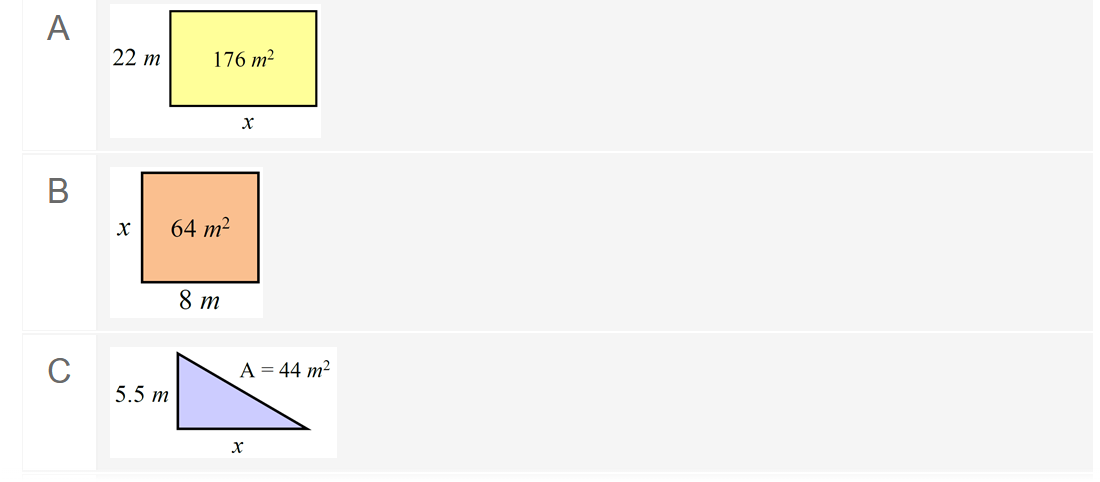 Which figures have a missing side length | StudyX