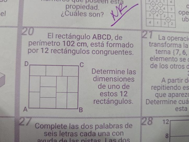 El rectángulo ABCD, de perímetro 102 cm, | StudyX