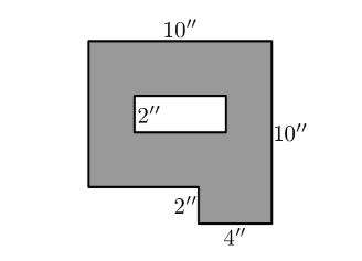 The image shows a composite shape. The outer | StudyX