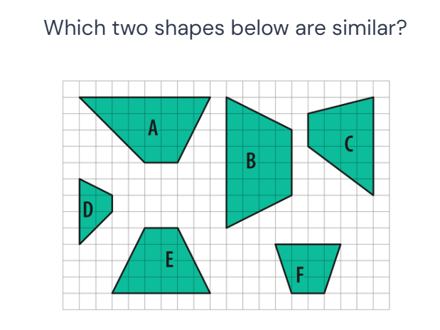 Which two shapes below are similar? Shapes | StudyX