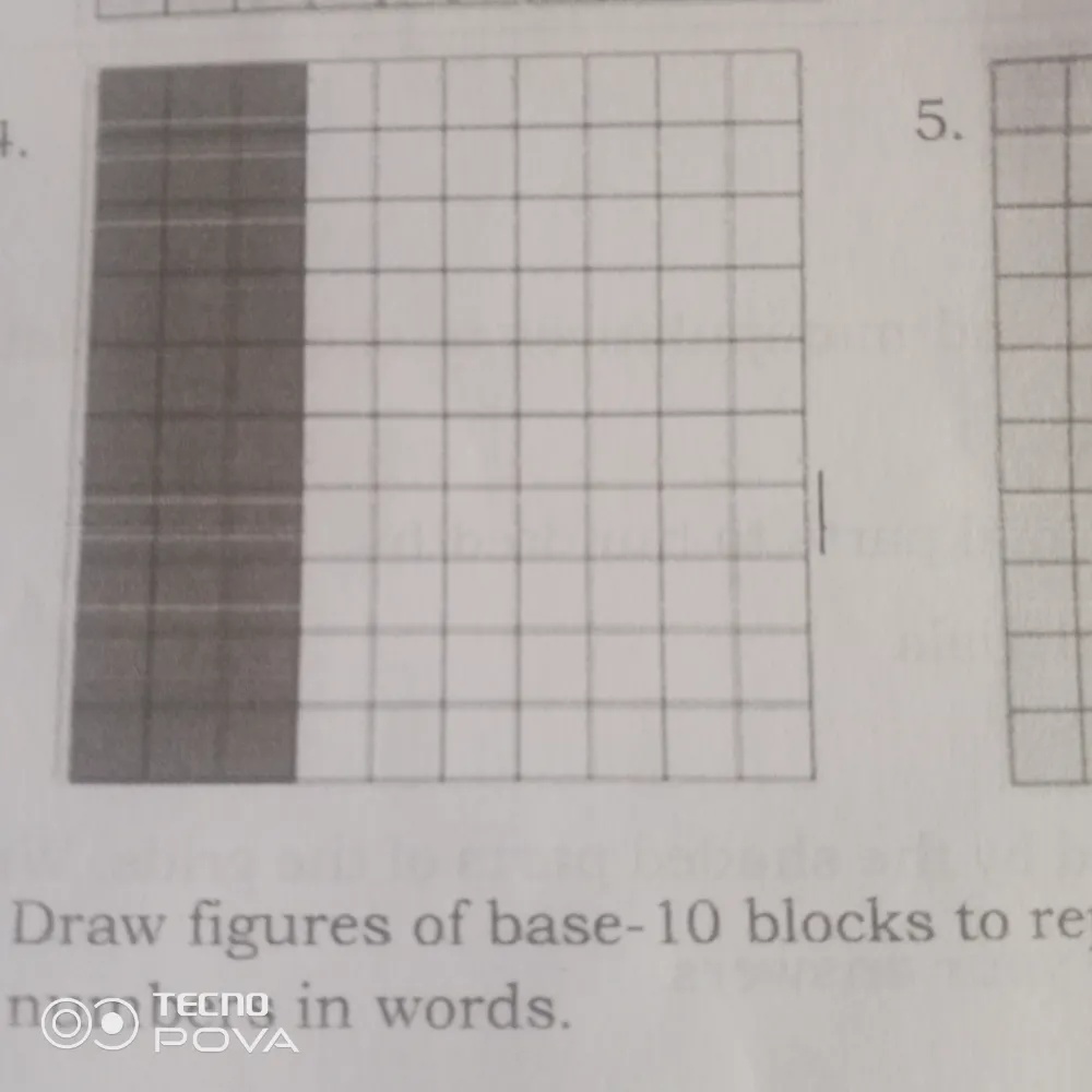 4. 5. Draw figures of base-10 blocks to | StudyX