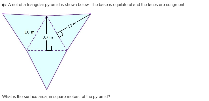 A net of a triangular pyramid is shown | StudyX