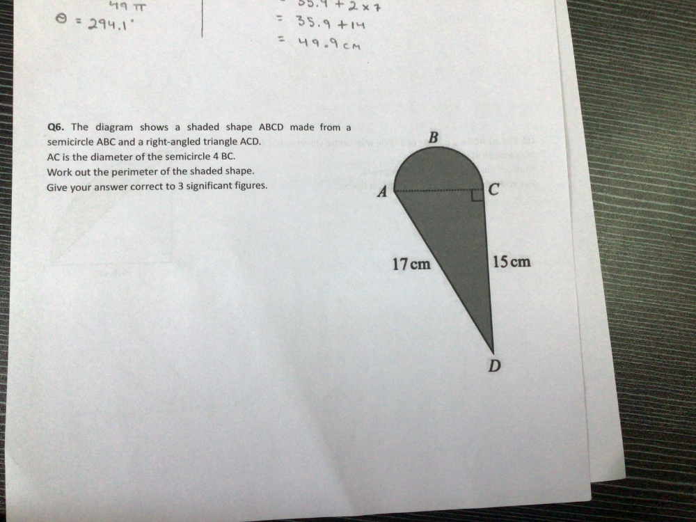 Q6. The diagram shows a shaded shape ABCD | StudyX