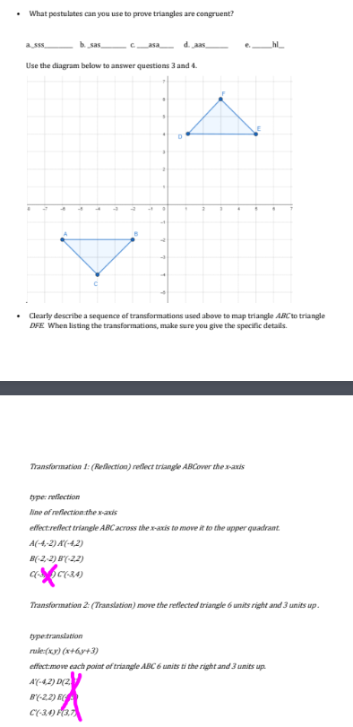 Transformation 1: (Reflection) reflect | StudyX