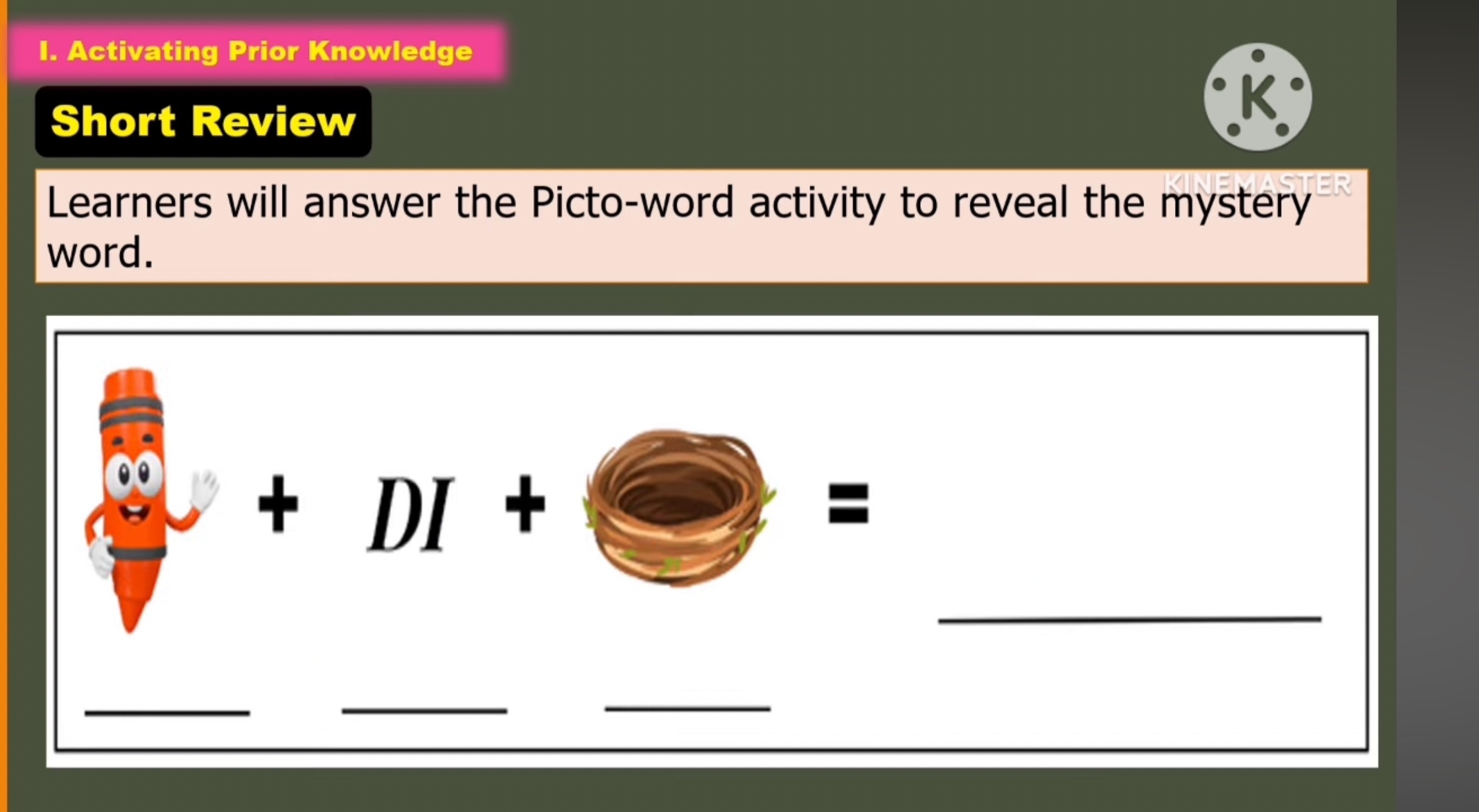 Picto-word activity to reveal the mystery | StudyX