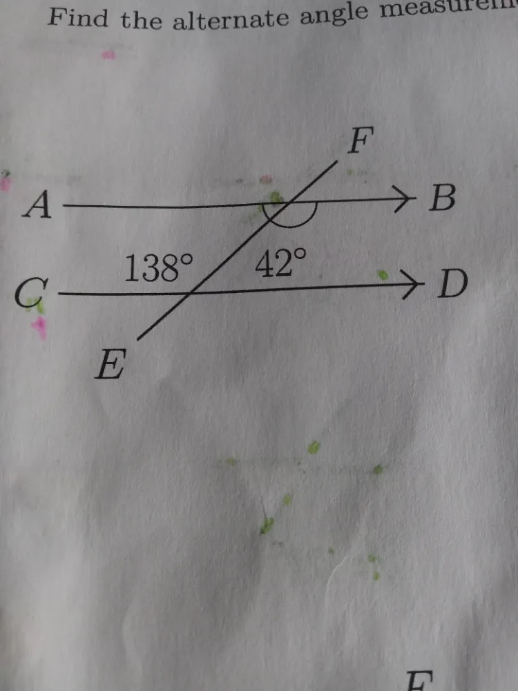 Find the alternate angle measurement. | StudyX