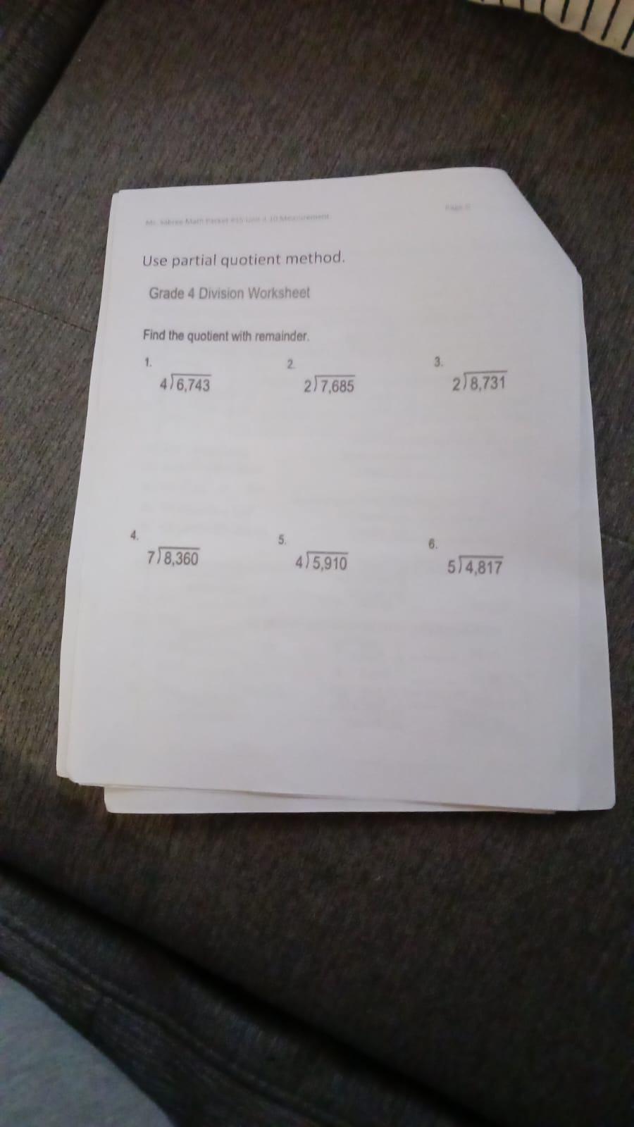 Use partial quotient method. Grade 4 | StudyX