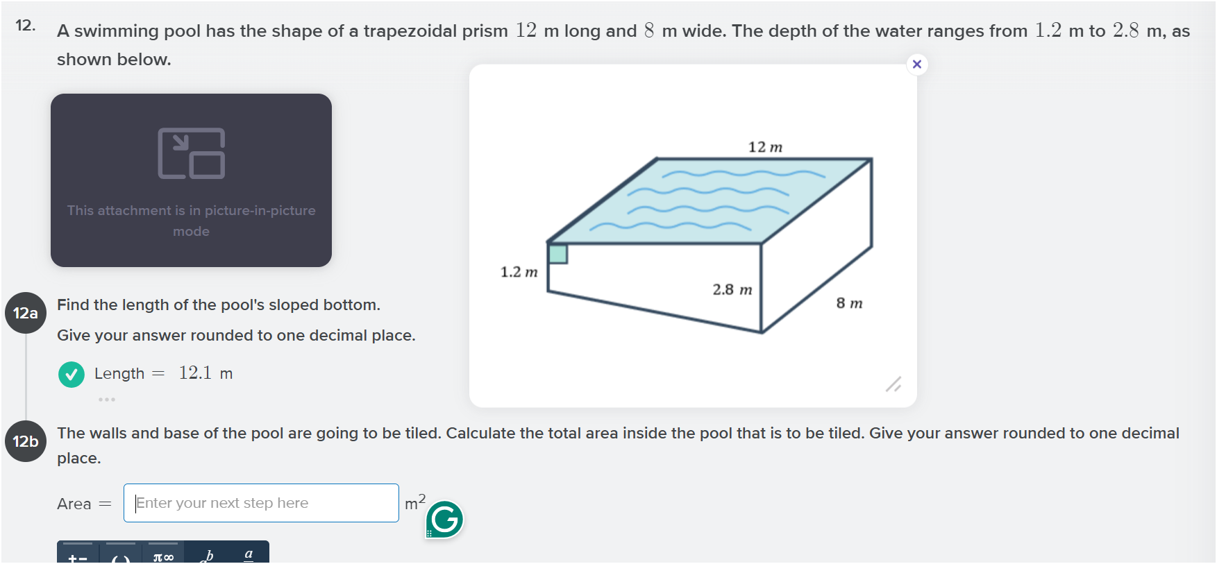 12. A swimming pool has the shape of a | StudyX