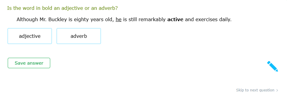 Is the word in bold an adjective or an | StudyX