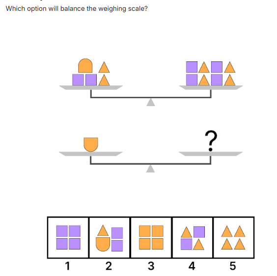 Which option will balance the weighing | StudyX