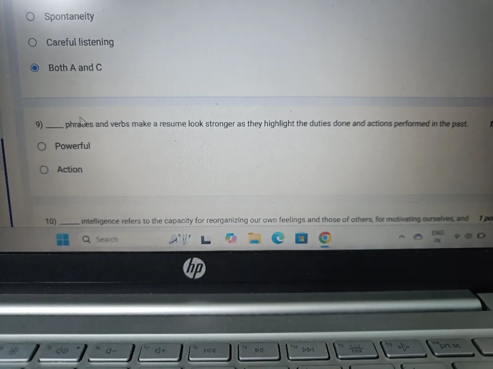 9) ____ phrases and verbs make a resume look | StudyX