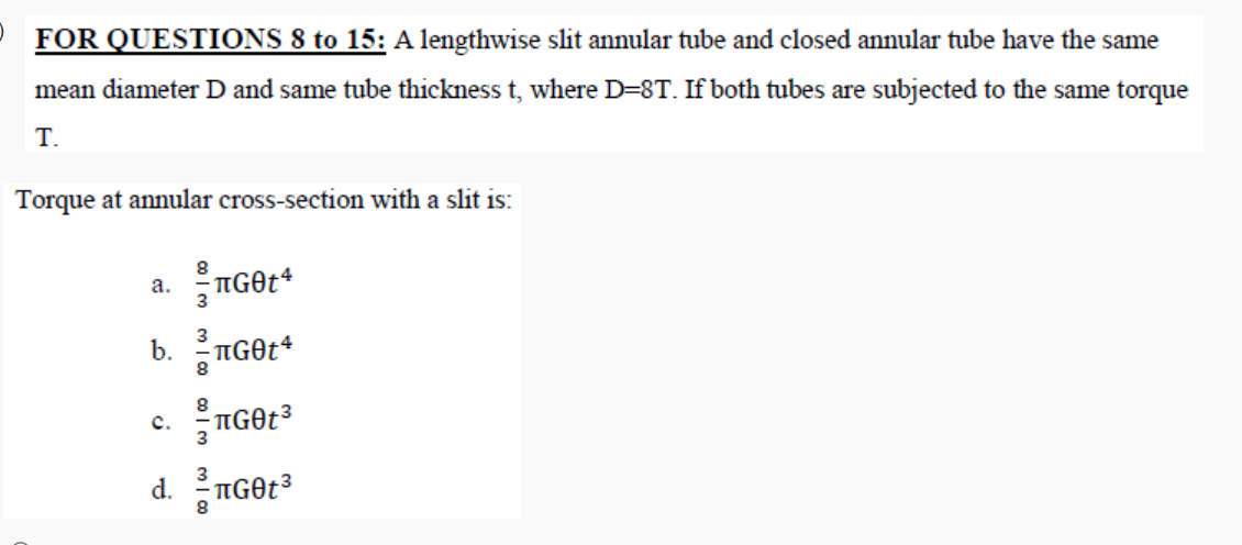 FOR QUESTIONS 8 to 15: A lengthwise slit | StudyX