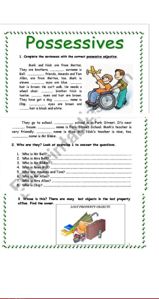 1. Complete the sentences with the correct | StudyX